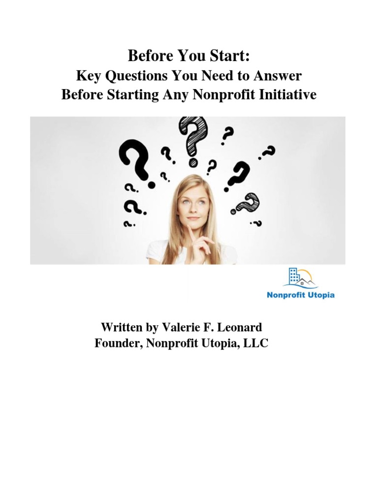Before You Start:: Key Questions You Need To Answer Before Starting Any ...