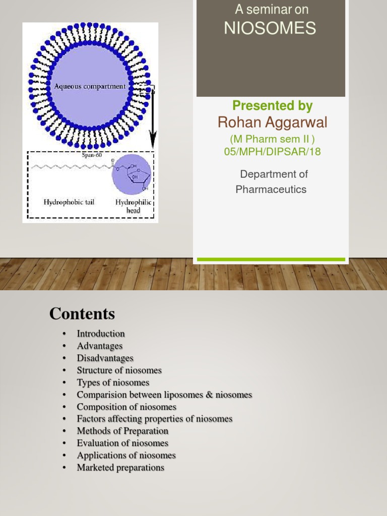 Niosomes PPT Class | PDF | Surfactant | Lipid Bilayer
