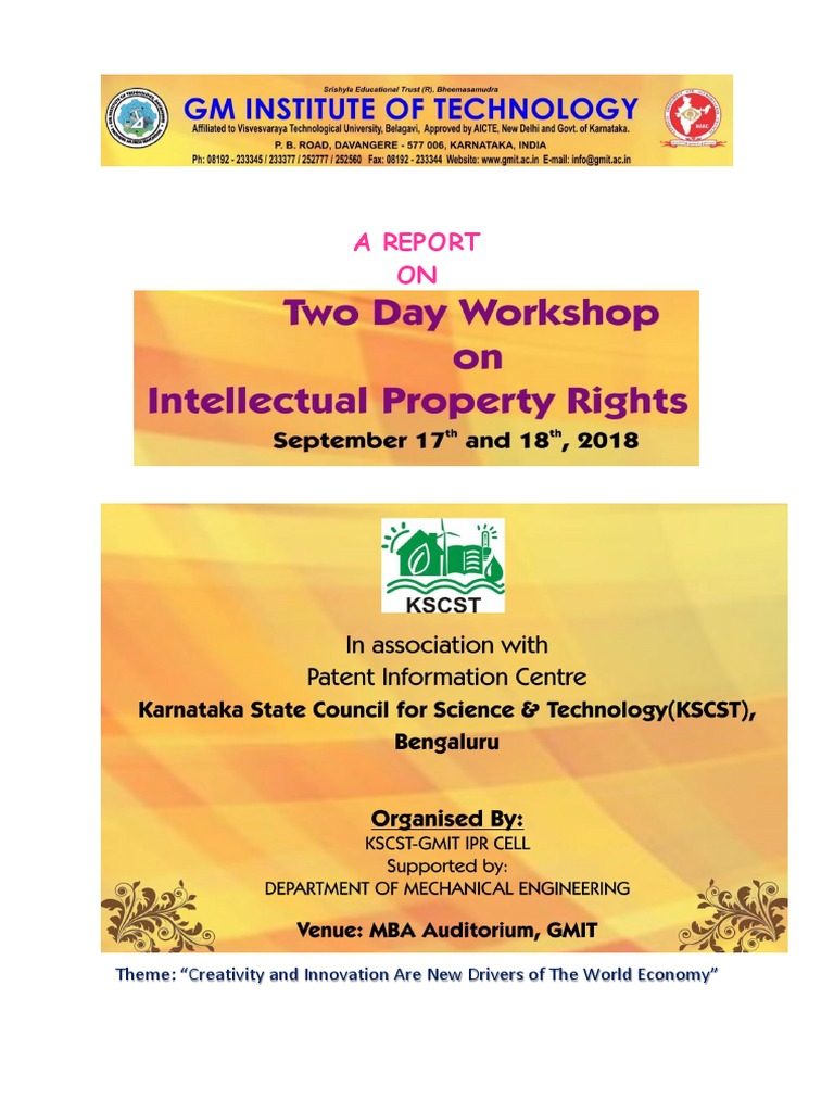 Report On IPR Workshop-2018-DRAFT | PDF | Intellectual Property ...