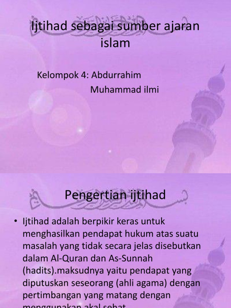 Ijtihad Sebagai Sumber Ajaran Islam | PDF Ijtihad Sebagai Sumber Ajaran Islam | PDF