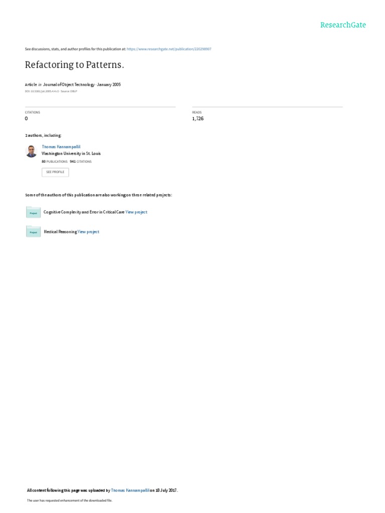 Refactoring To Patterns | PDF | Software Design Pattern | Object ...