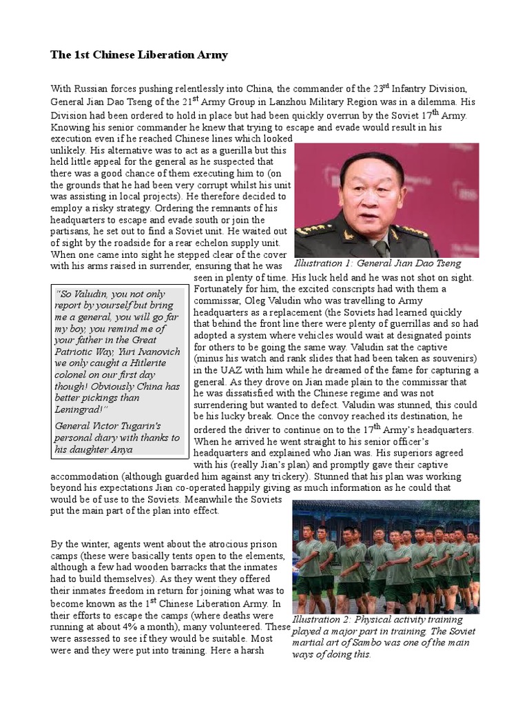 The 1st Chinese Liberation Army Overview | PDF | Armoured Warfare ...