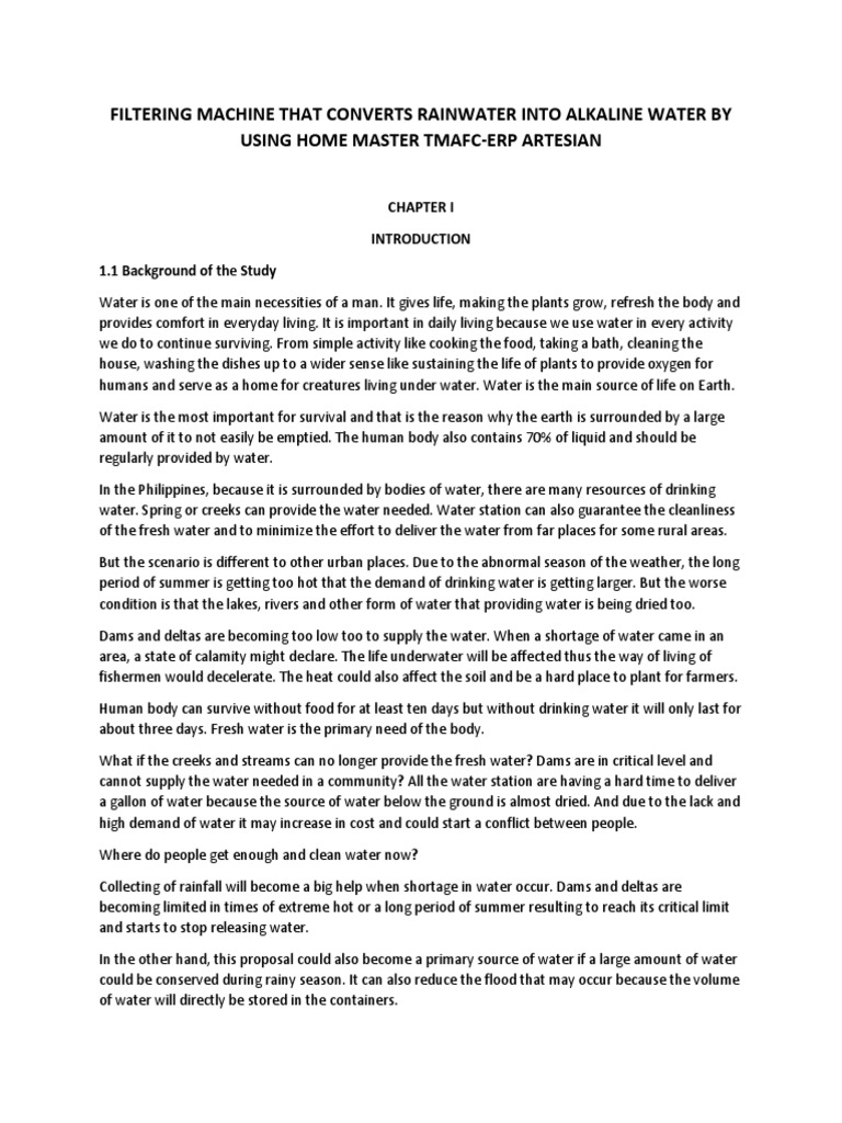 Revised Proposal Water Treatment | PDF | Drinking Water | Plumbing