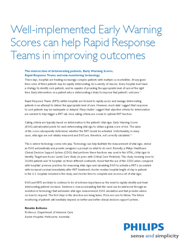 Ews Update | PDF | Evidence Based Medicine | Hospital