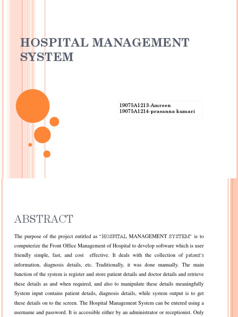 Hospital Management System | PDF | User (Computing) | Hospital