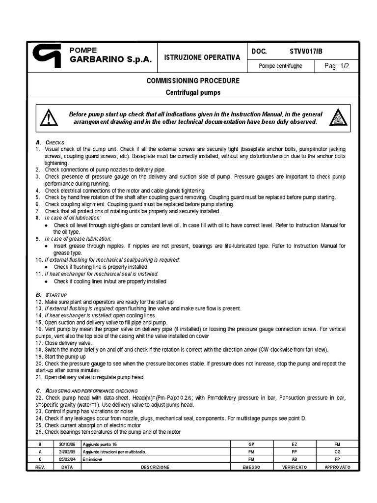 14 Commissioning Procedure | PDF | Pump | Valve
