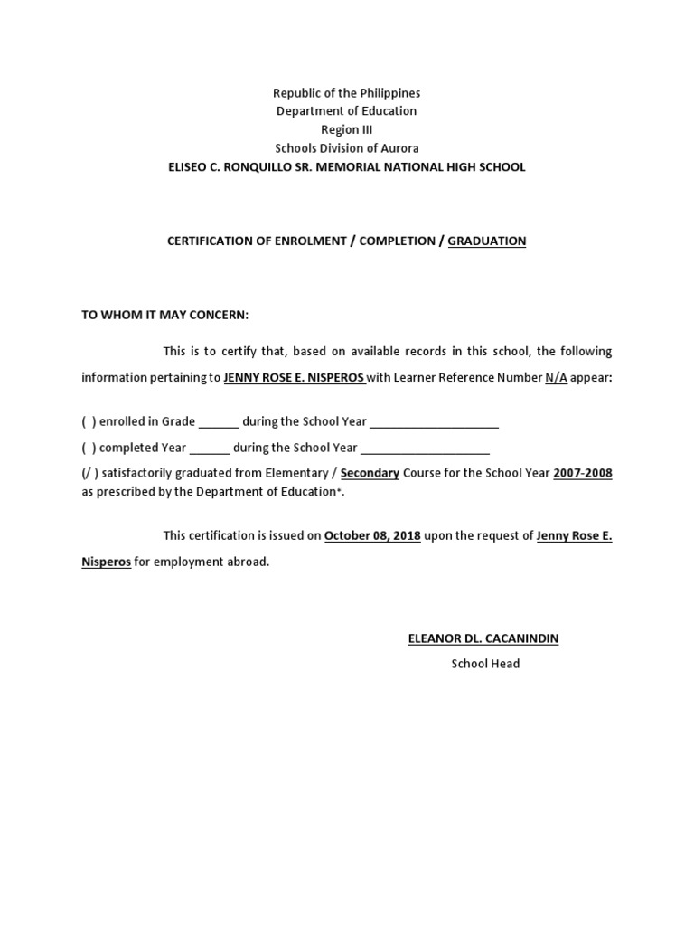 Cav Form | PDF | Students | Educational Stages