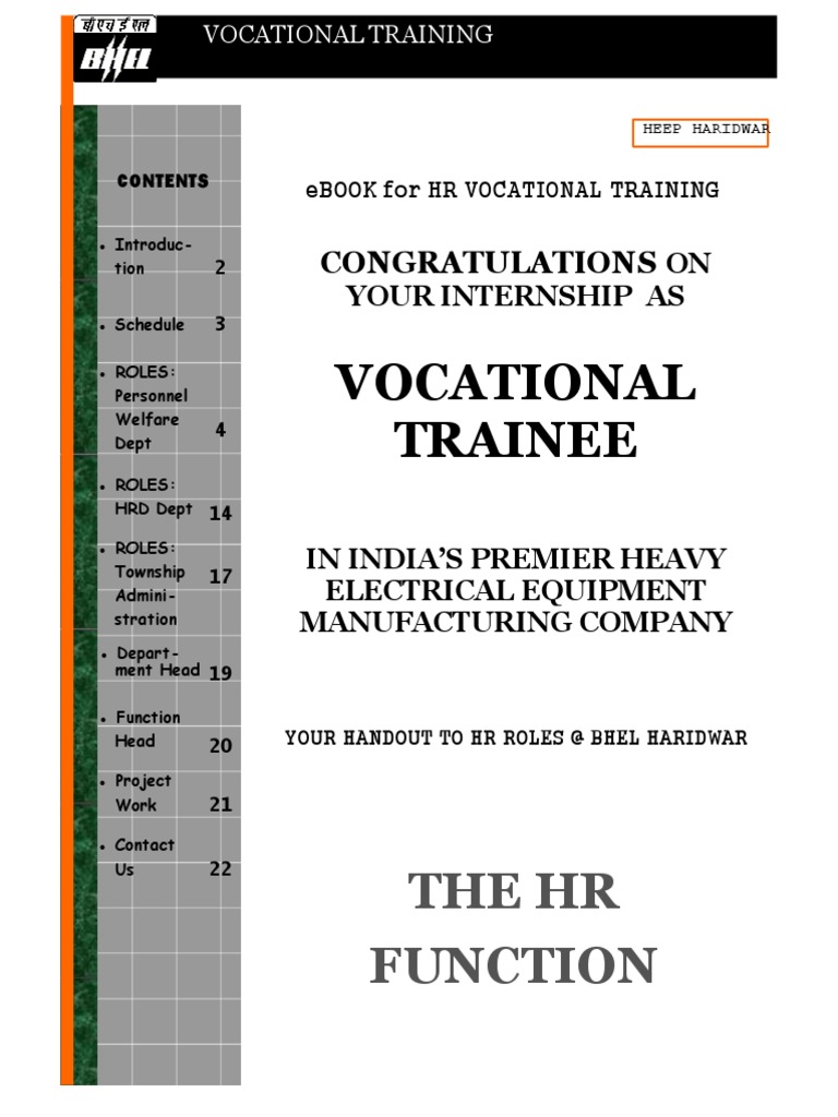 Vocational Trainee: The HR Function | PDF | Human Resources ...