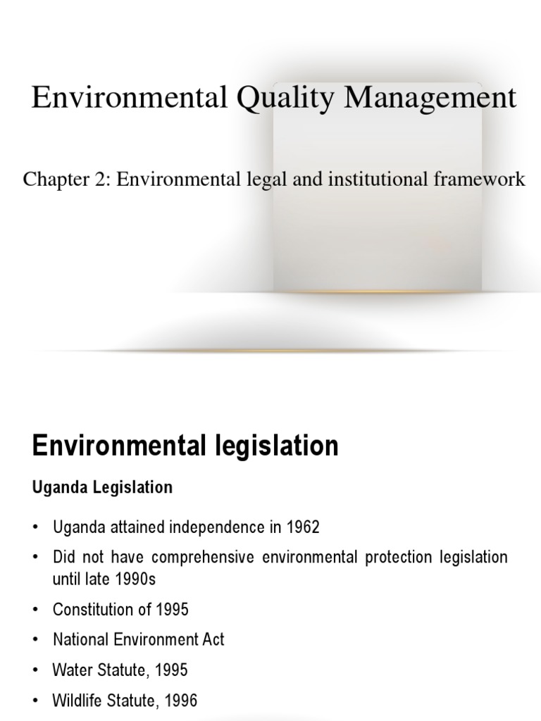 Chapter 2 Legal and Institutional Framework | PDF | Environmental Law ...