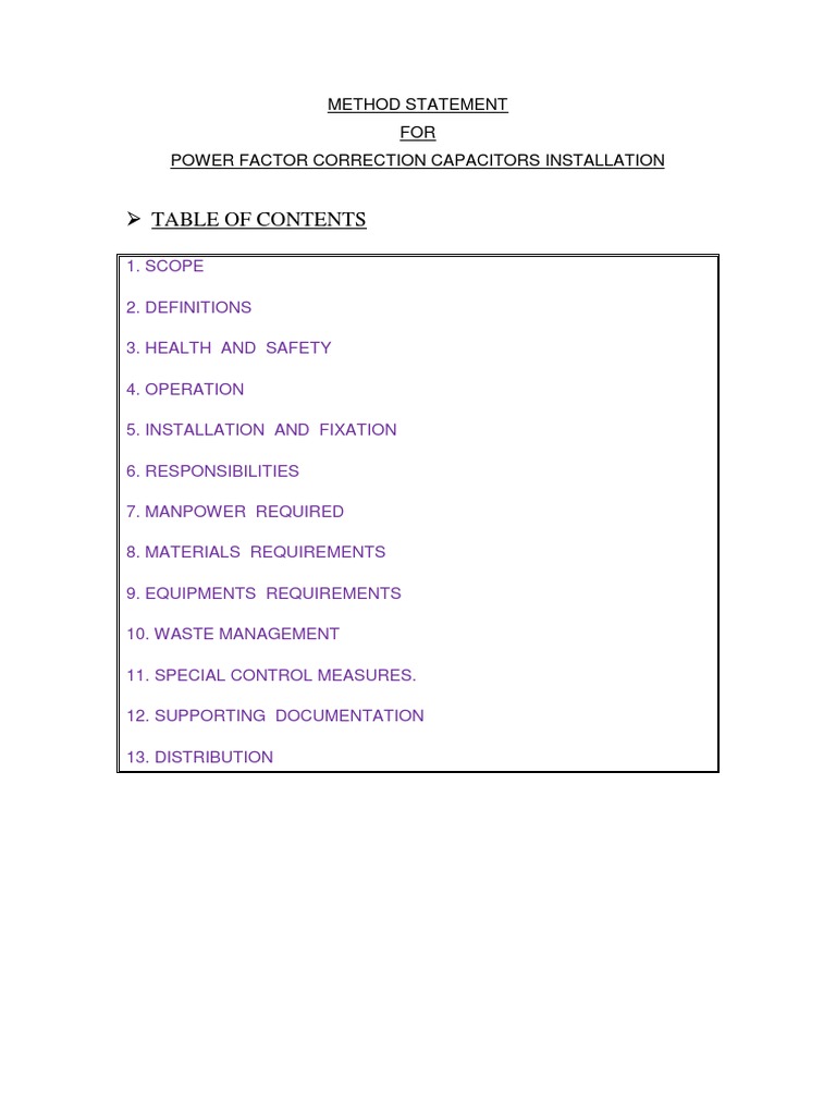 PFCC Installation Method Statement | PDF | Personal Protective Equipment | Specification ...