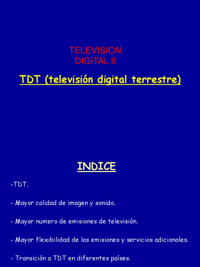 TDT TV Digital Terrestre | Descargar gratis PDF | Televisión digital ...