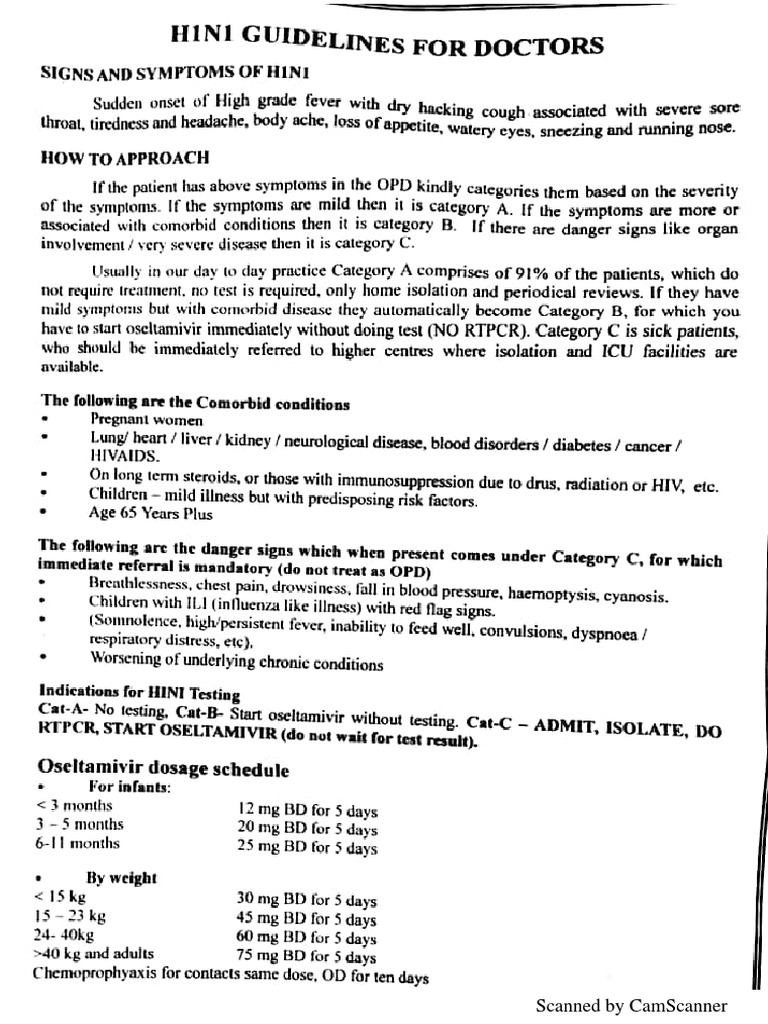 H1N1 Guide One Page | PDF