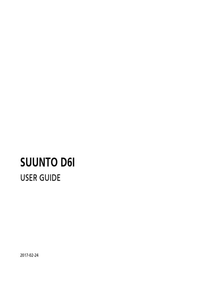Suunto D6i UserGuide en | PDF | Scuba Diving | Diving Equipment