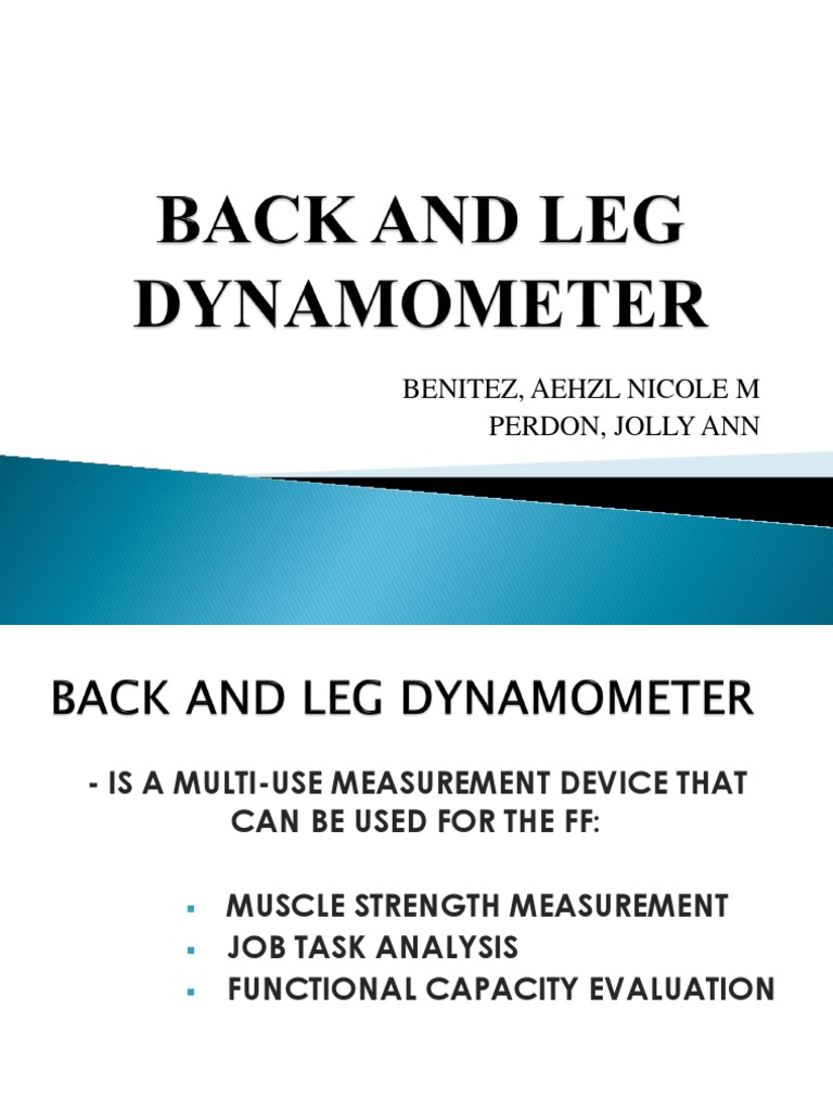 Back and Leg Dynamometer | PDF