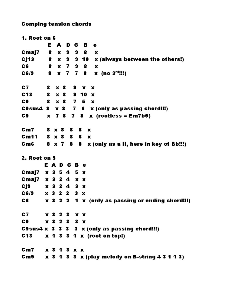 Tension Chords For Comping | PDF