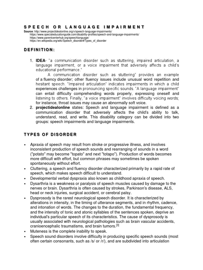 Speech and Language Impairments Guide | PDF | Human Voice | Speech