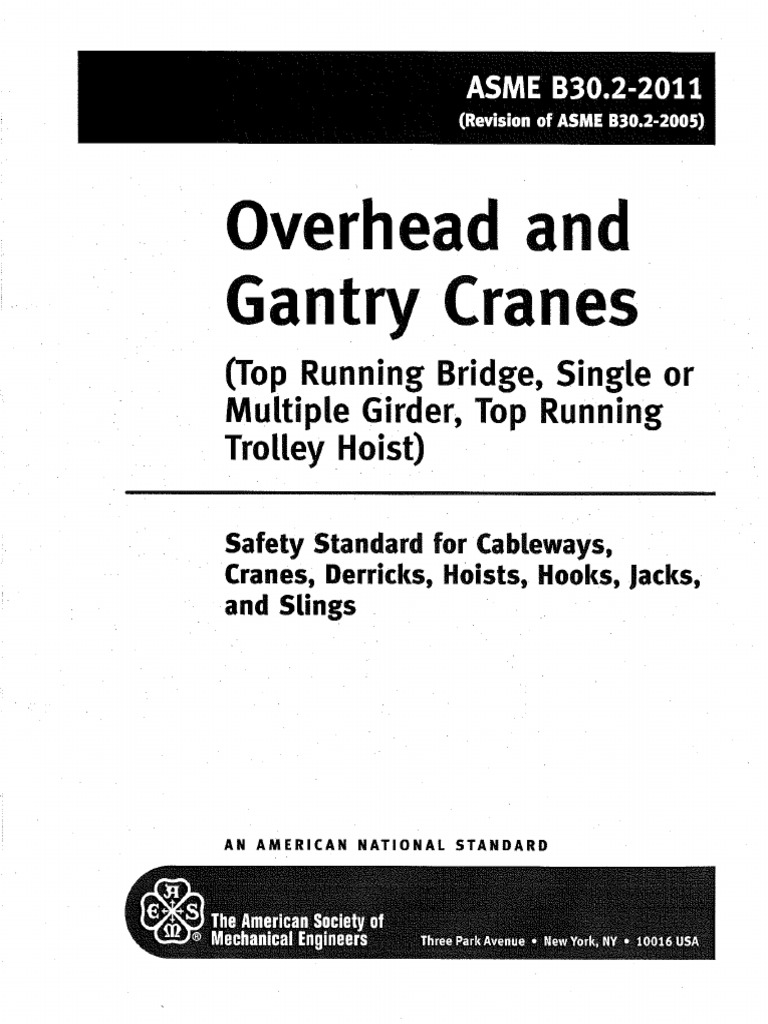 Asme B30.2-2011 PDF | PDF