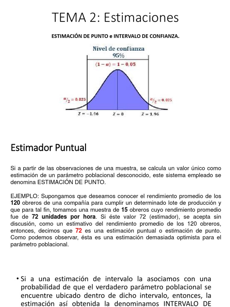 Tema 2 Estimaciones | PDF | Intervalo de confianza | Estimador