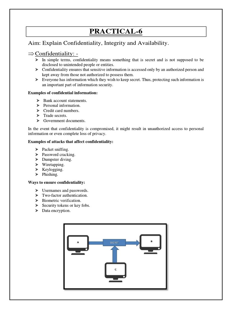 Practical-6: Aim: Explain Confidentiality, Integrity and Availability ...