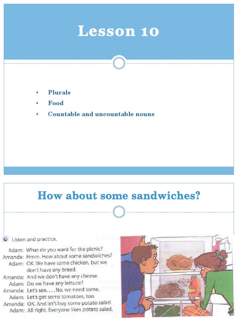 Plurals Food Countable and Uncountable Nouns | PDF | Noun | Chocolate