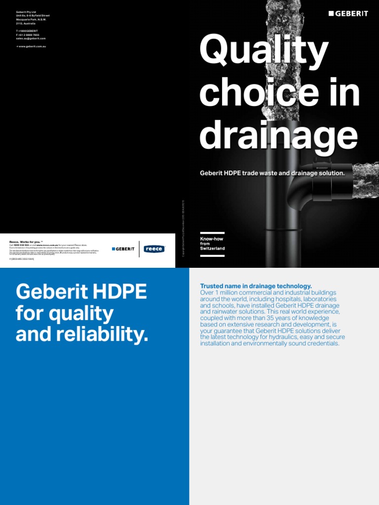 Geberit Drainage Brochure | PDF | Drainage | Pipe (Fluid Conveyance)