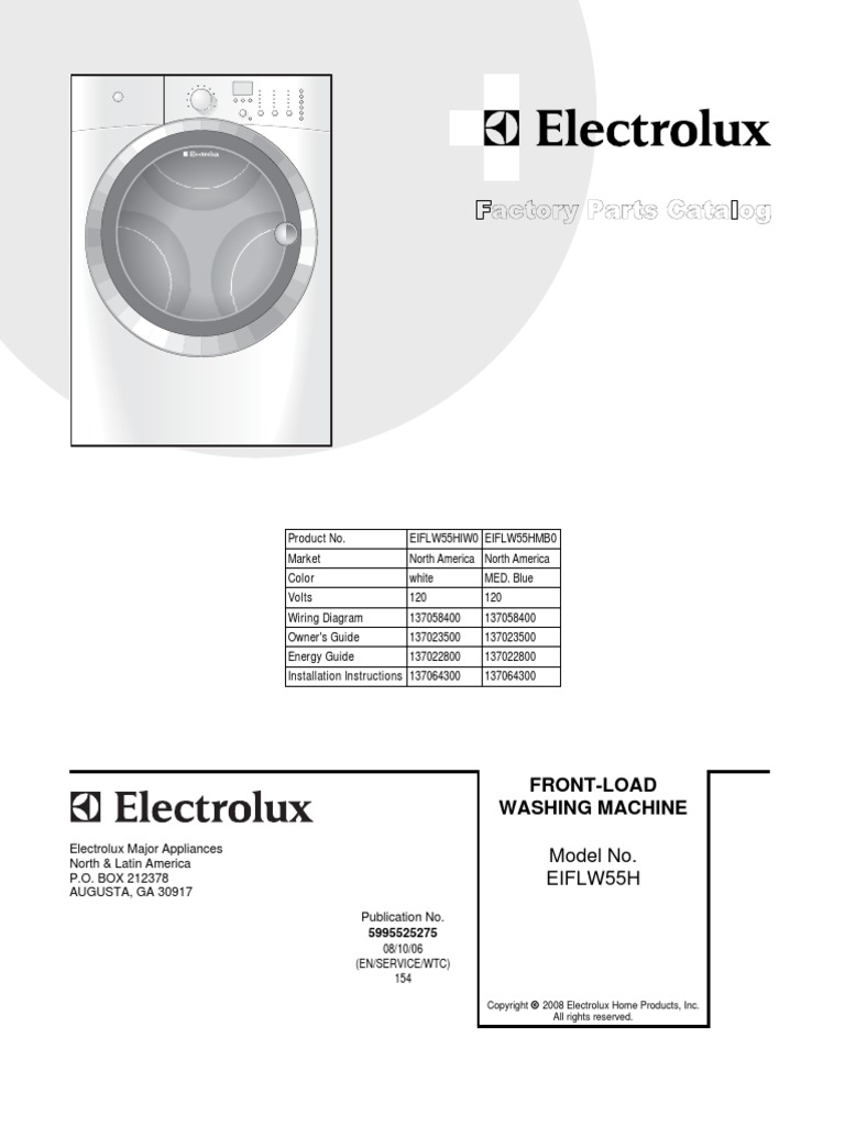 Electrolux Part Guide | PDF | Door | Washing Machine
