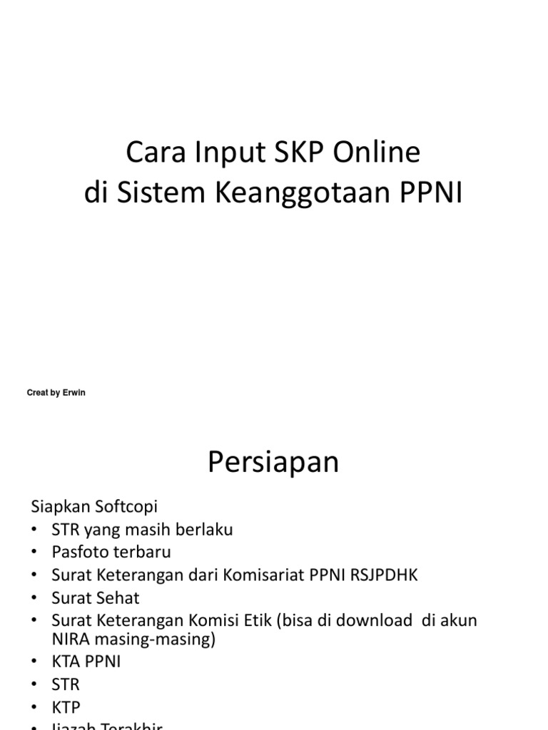Cara Input SKP Online | PDF