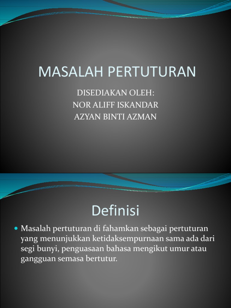 Masalah Pertuturan | PDF