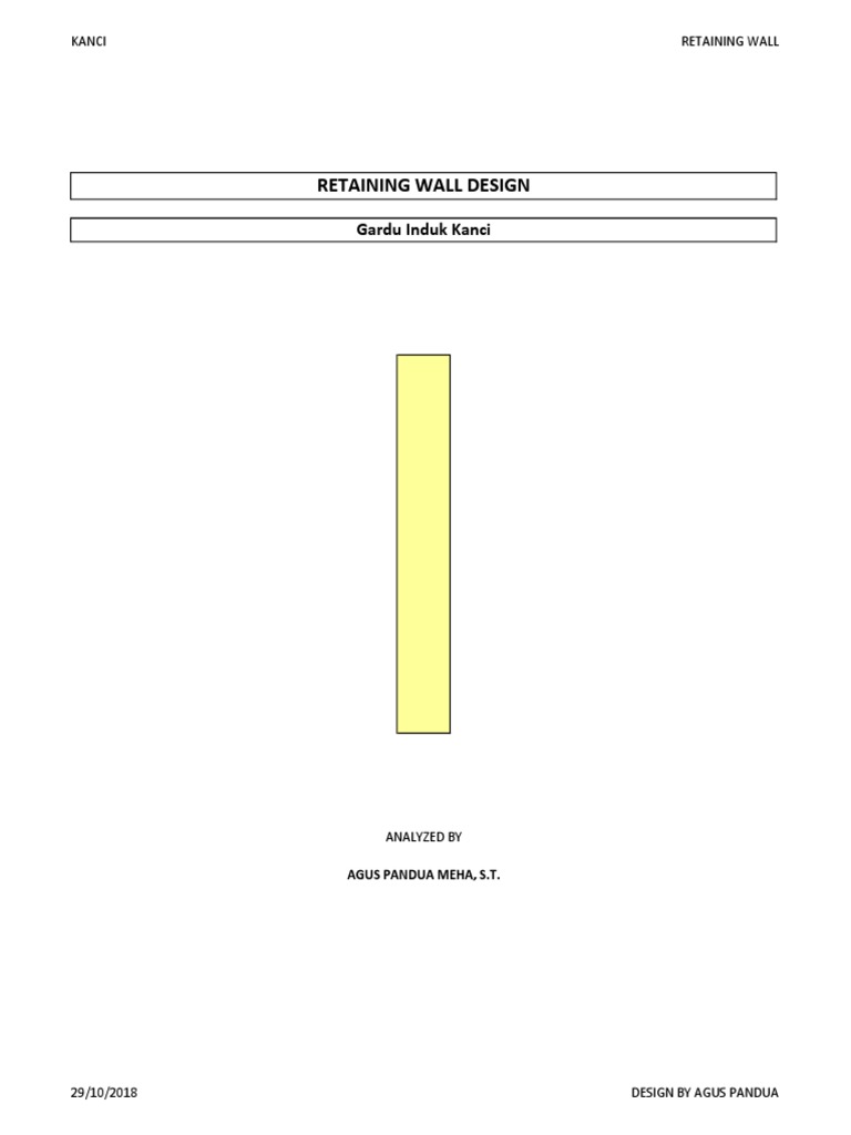 Design Retaining Wall | PDF | Deep Foundation | Continuum Mechanics