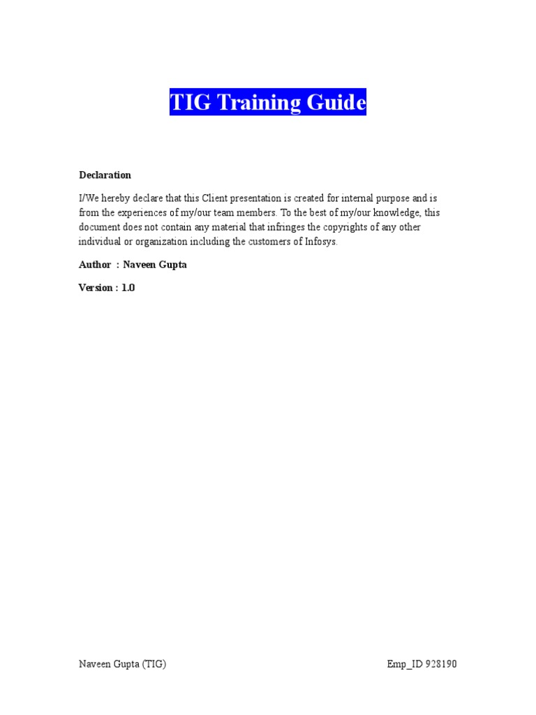 TIG Training | Download Free PDF | Internet Explorer | Microsoft Excel