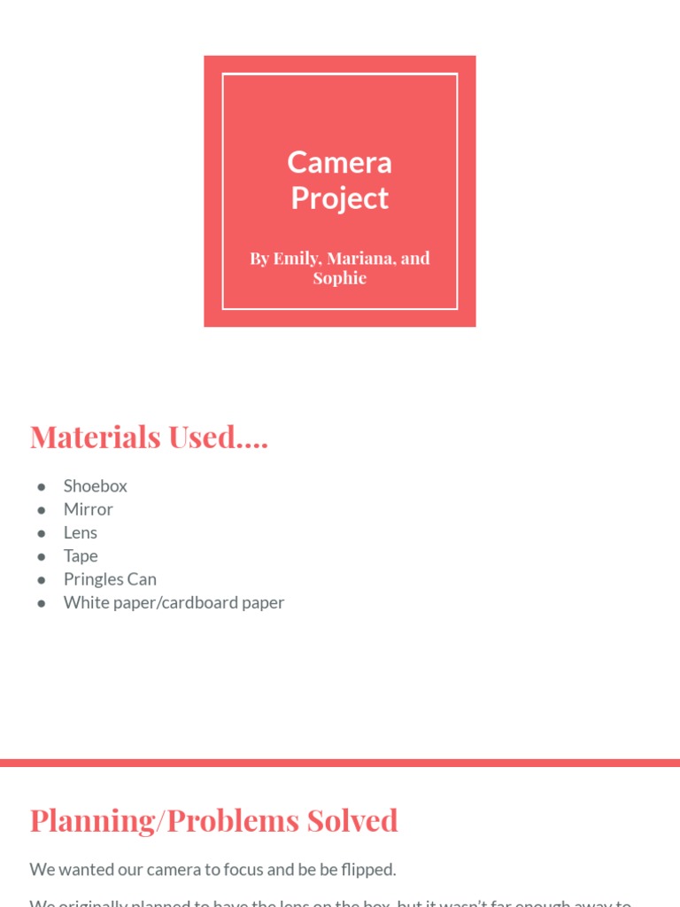 Camera Project | PDF | Self-Improvement