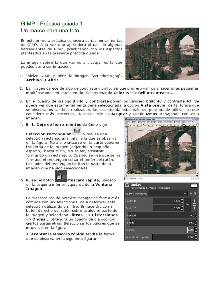 Guía Práctica de GIMP: Crear un Marco | PDF | Point and Click | Ventana ...