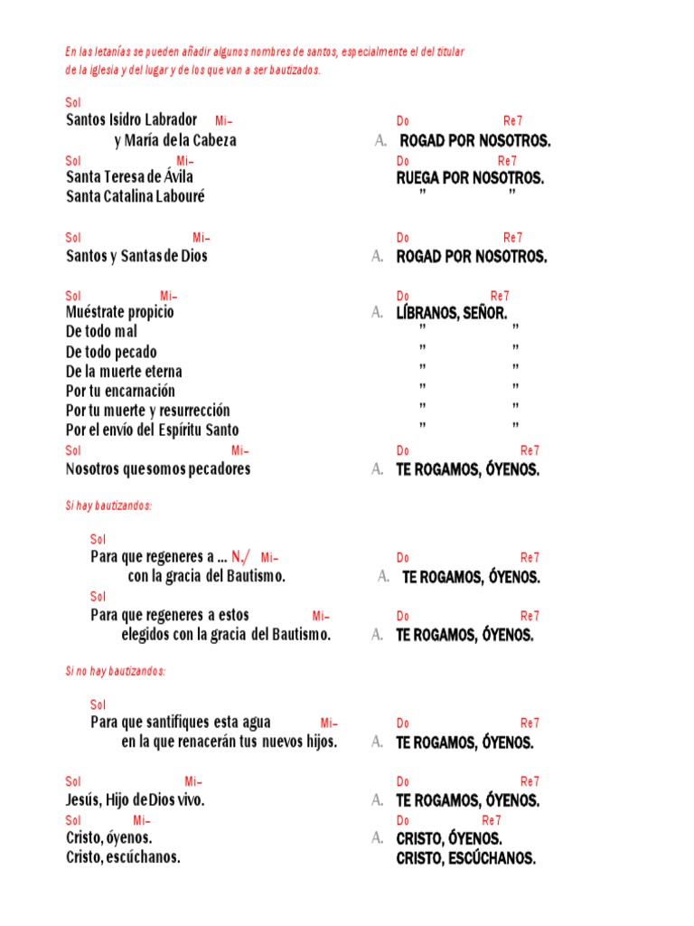 Letanias de Los Santos 2 | PDF | Bautismo | Cristo (título)