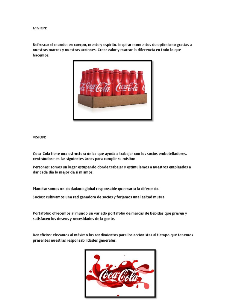Coca Cola (Mision-Vision) | PDF