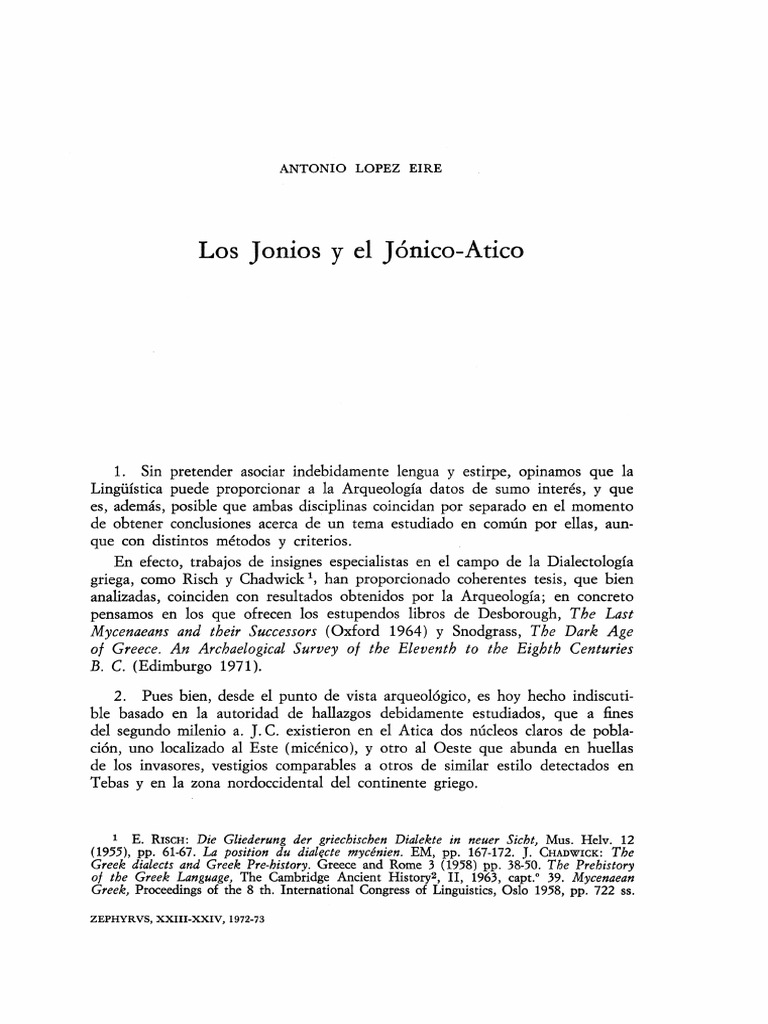 Los Jonios y El Jónico-Ático | PDF | Dialecto | Grecia micénica