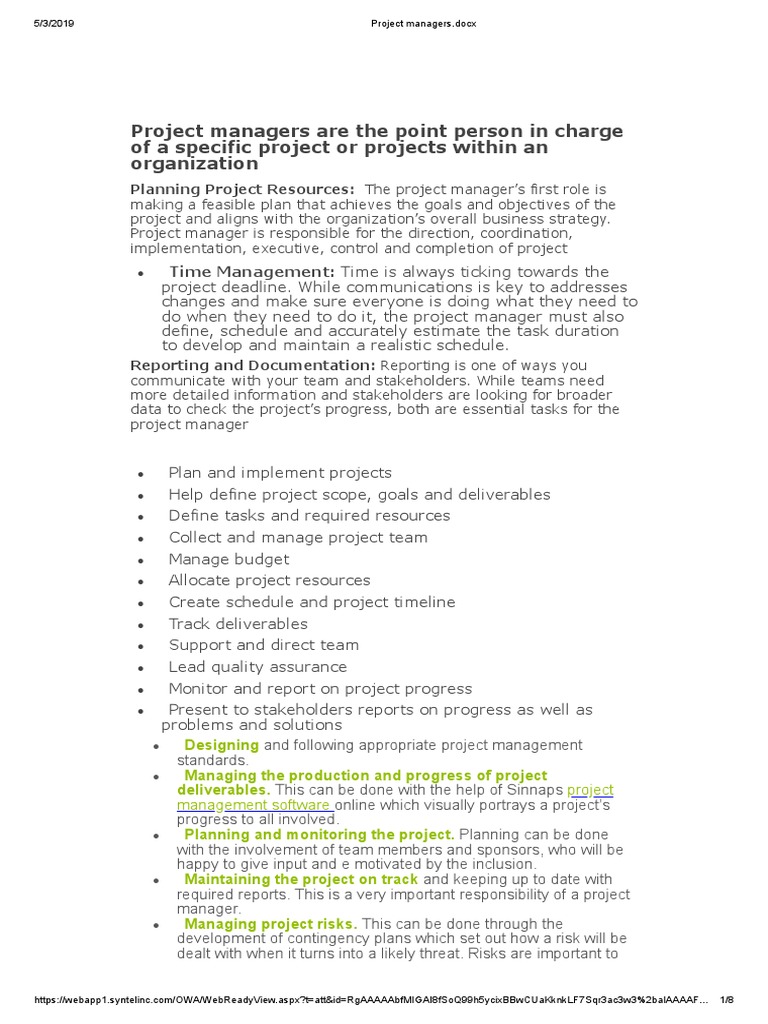 Project Mangers | PDF | Scrum (Software Development) | Agile Software ...