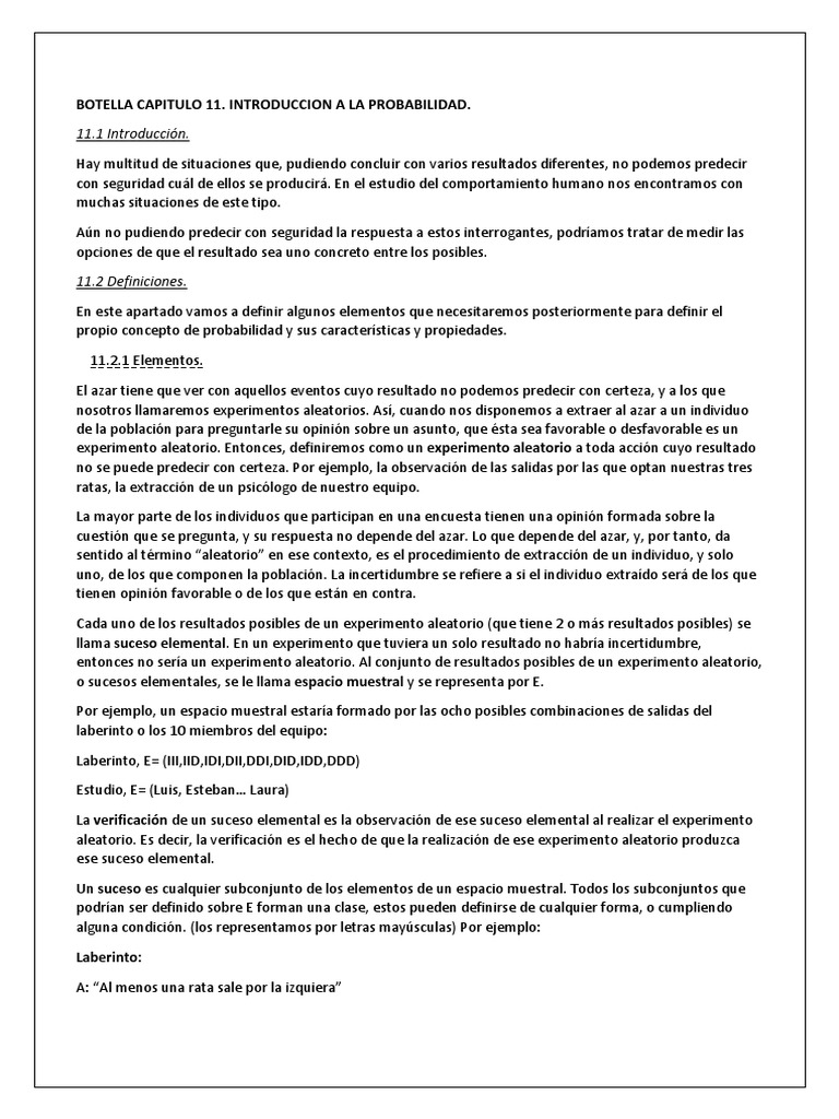 Botella Capitulo 11 | PDF | Aleatoriedad | Certeza
