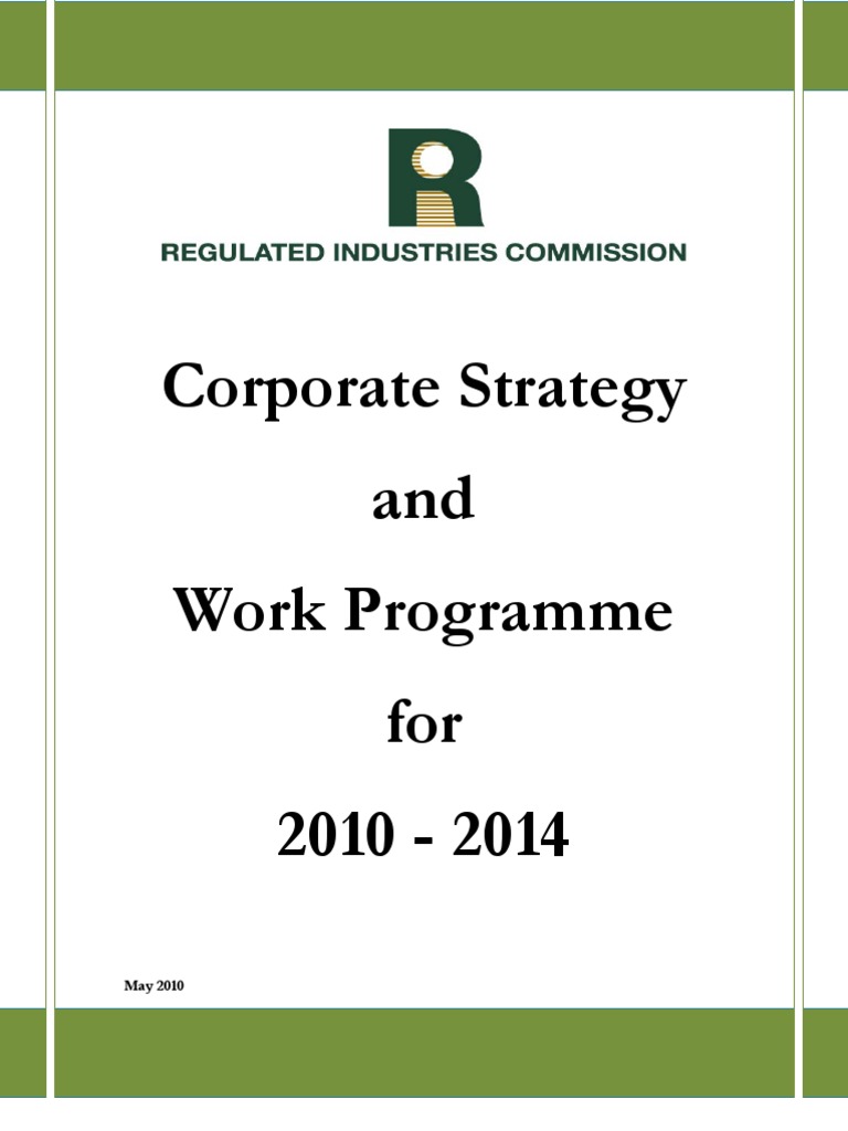 Corporate Strategy and Work Programme For 2010 - 2014 | PDF | Incentive | Governance