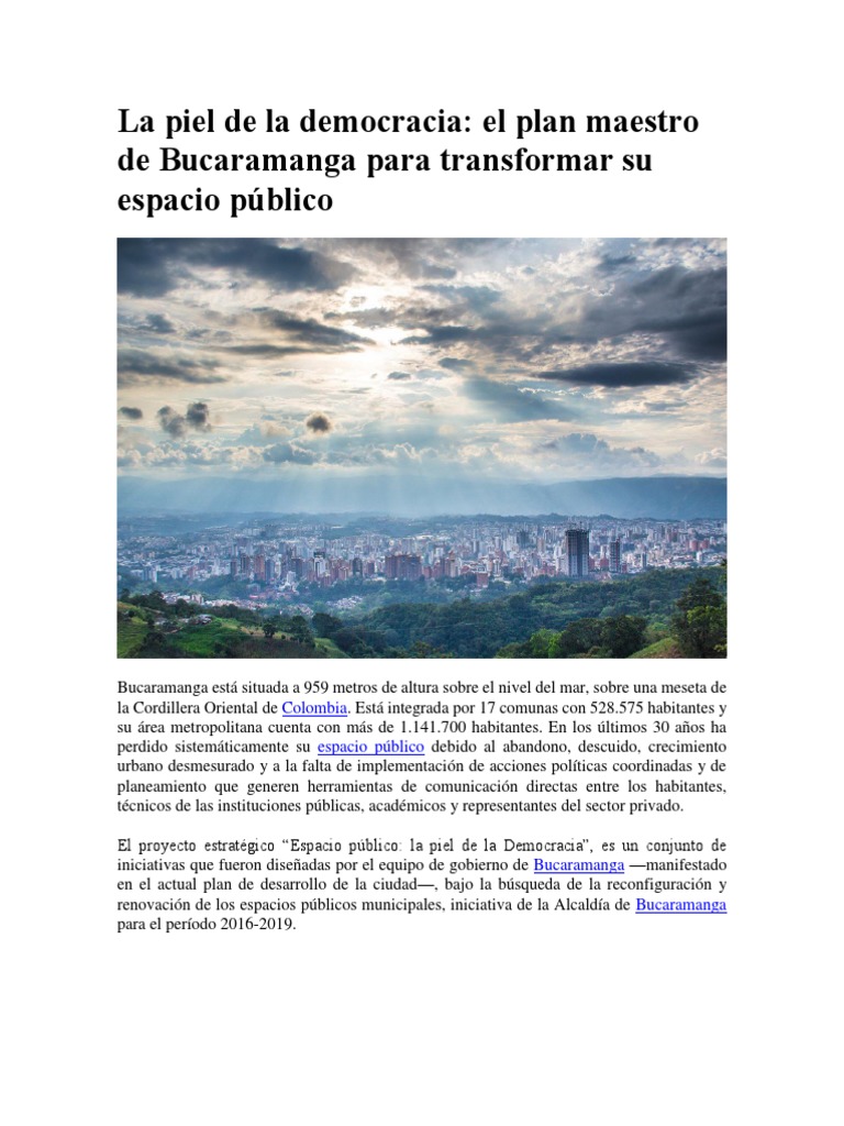 Plan Maestro Bucaramanga | PDF | Planificación