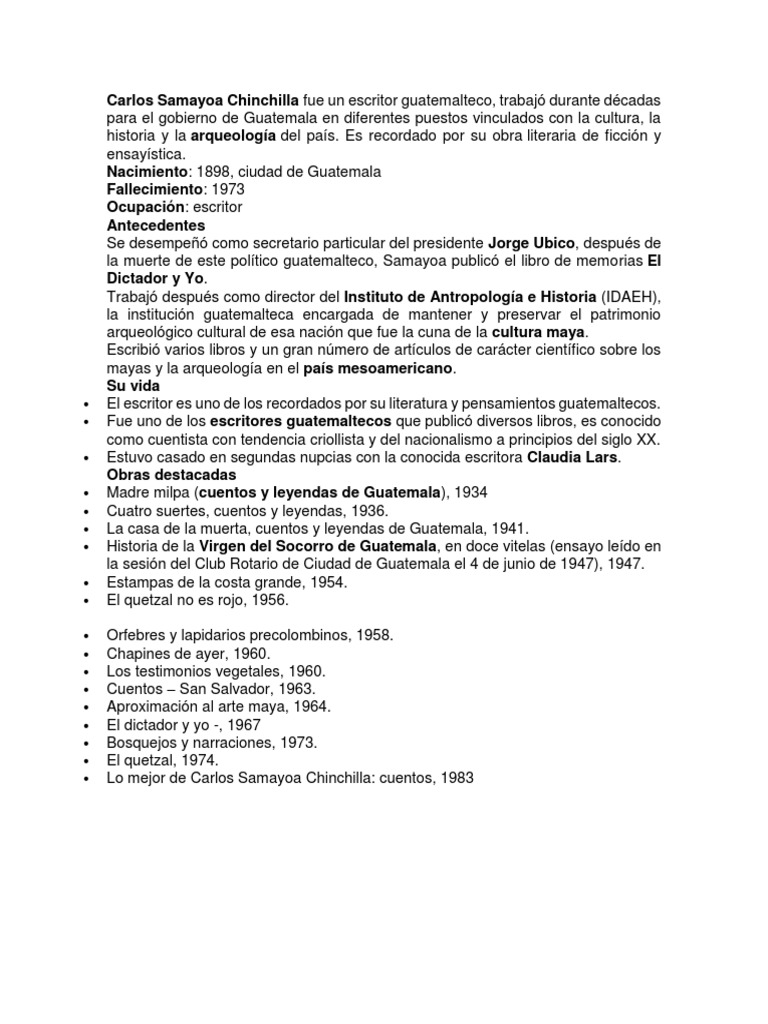 Biografia de Carlos Samayoa Chinchilla Rigoberta Menchu | PDF | Guatemala