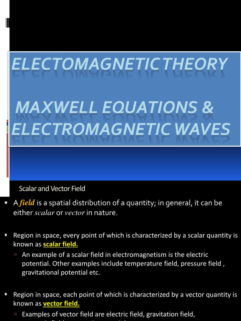 Electromagnetic Theory: Maxwell's Equations | PDF | Field (Physics ...