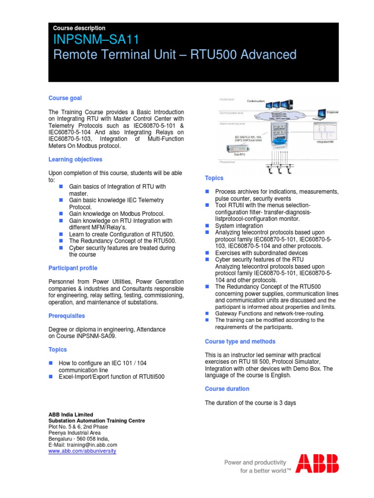 INPSNM-SA11 Remote Terminal Unit - RTU500 Advanced-Rev-B | PDF ...
