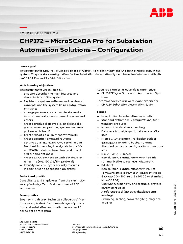 CHP172 - MicroSCADA Pro For Substation Automation Solutions ...