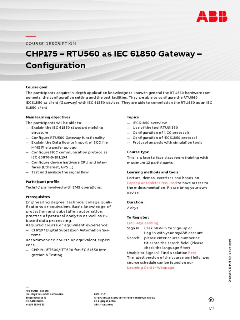 CHP175 - RTU560 As IEC 61850 Gateway - Configuration | PDF ...
