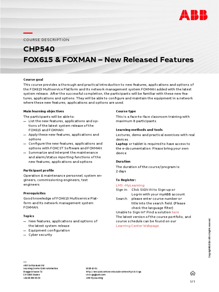 CHP540 - FOX615 & FOXMAN - New Released Features | PDF | Application ...