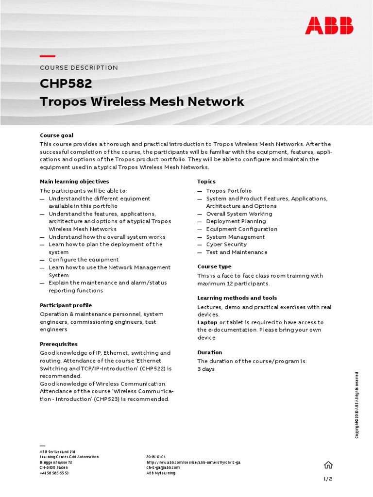 CHP582 - Tropos Wireless Mesh Networks | PDF | Computer Network | Wireless