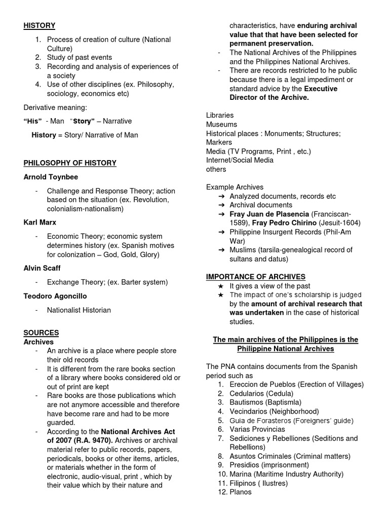 Overview of Philippine History and Archives | PDF | Philippines