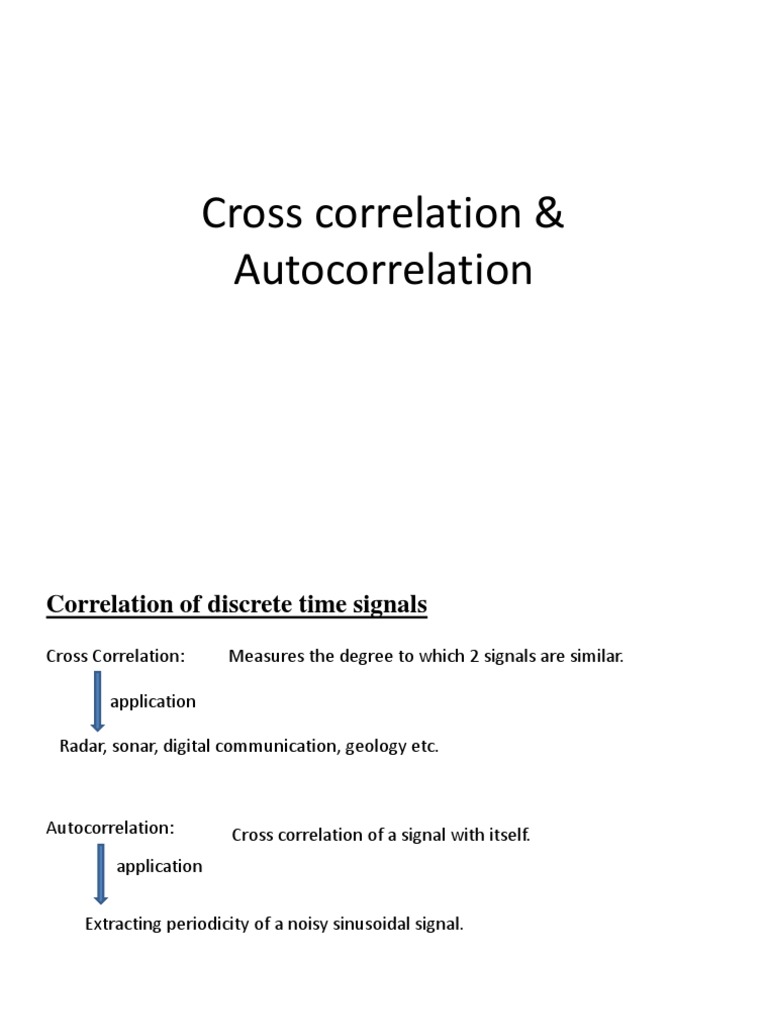 Cross Correlation & Autocorrelation | PDF | Autocorrelation | Information And Communications ...