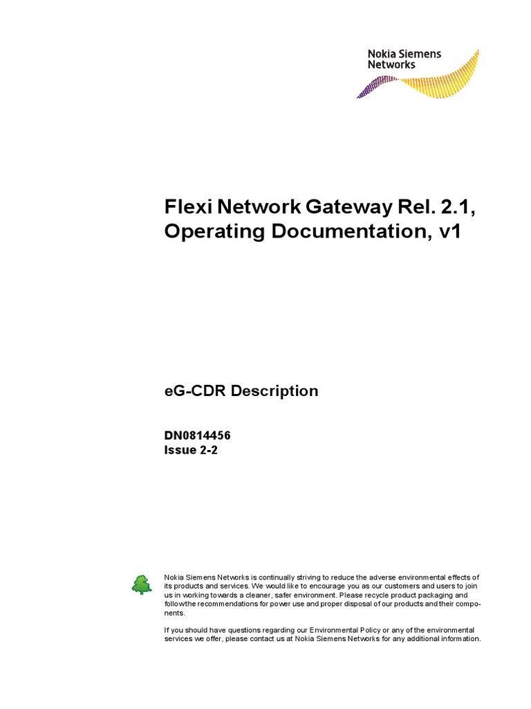 EG CDR Description | Download Free PDF | Telecommunications Standards ...