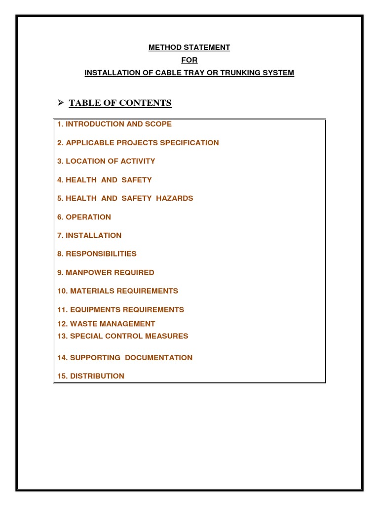 Rev - 03 - Ms - Installation of Cable Tray or Trunking System | PDF ...
